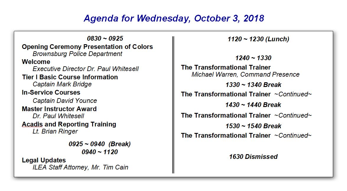 ILEA: 2018 Annual Training Coordinator’s Conference