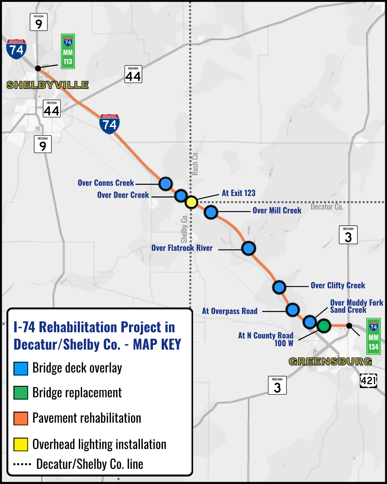INDOT: I-74 Rehabilitation Project in Decatur and Shelby Counties