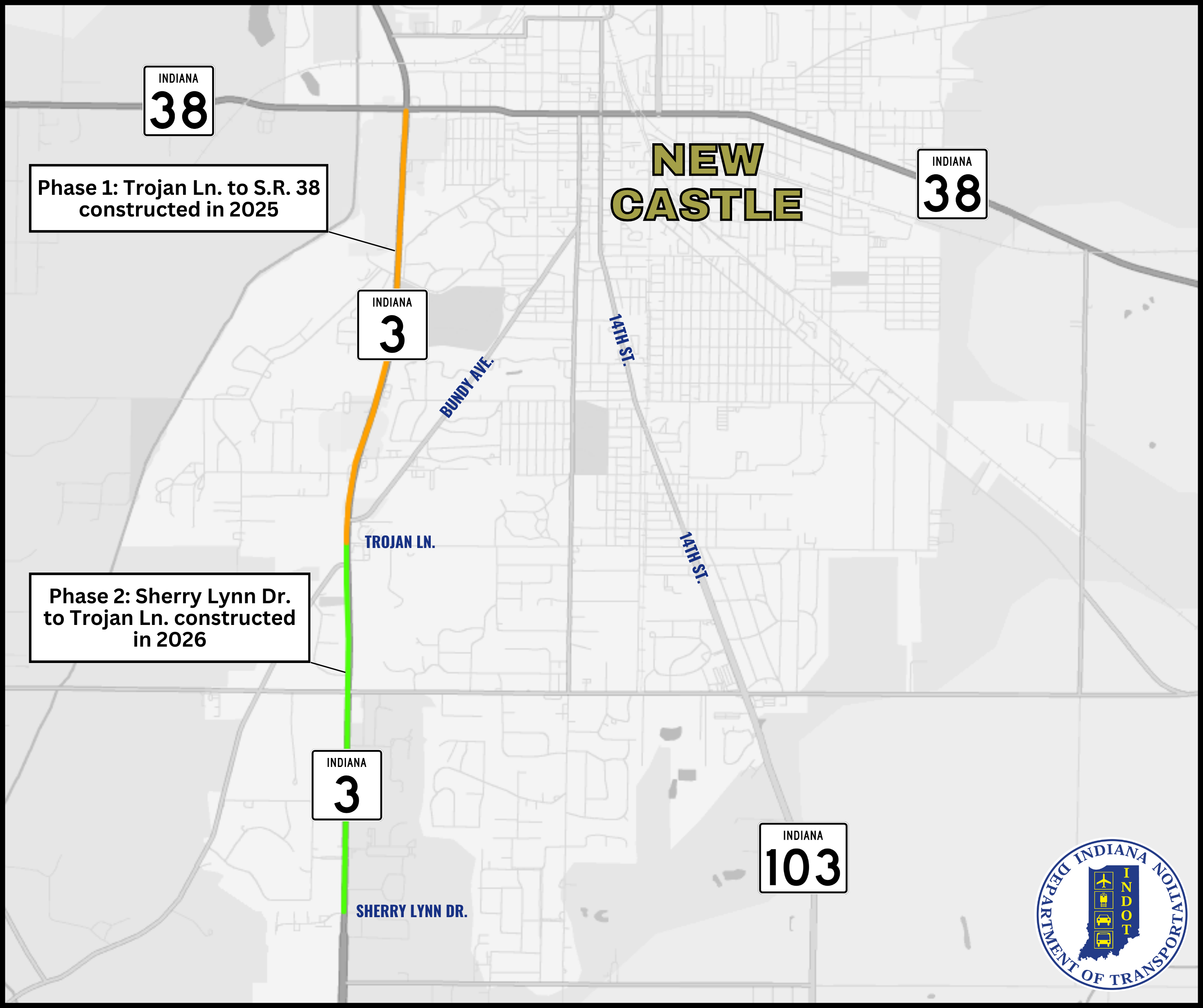 INDOT: SR 3 Road Reconstruction in New Castle