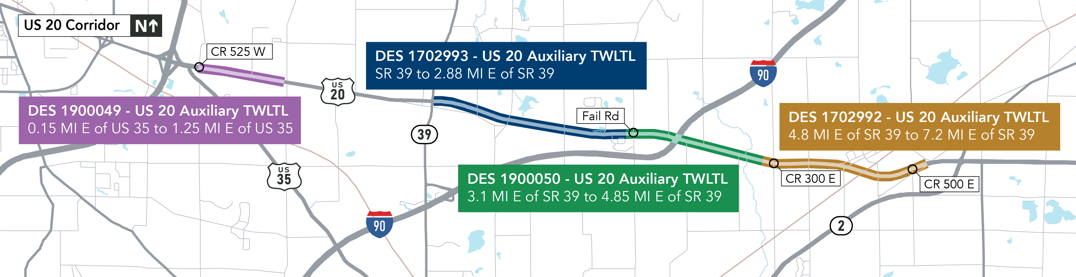 INDOT: US 20 Widening for a Two-Way Left Turn Lane