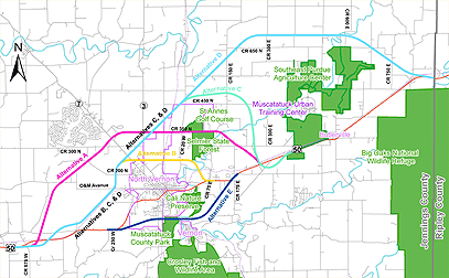 INDOT: U.S. 50 North Vernon West: Maps