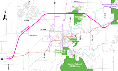 INDOT: U.S. 50 North Vernon West: Maps