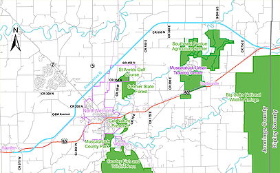 INDOT: U.S. 50 North Vernon West: Maps