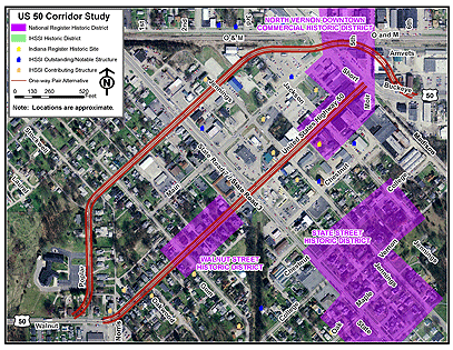 INDOT: U.S. 50 North Vernon West: Maps